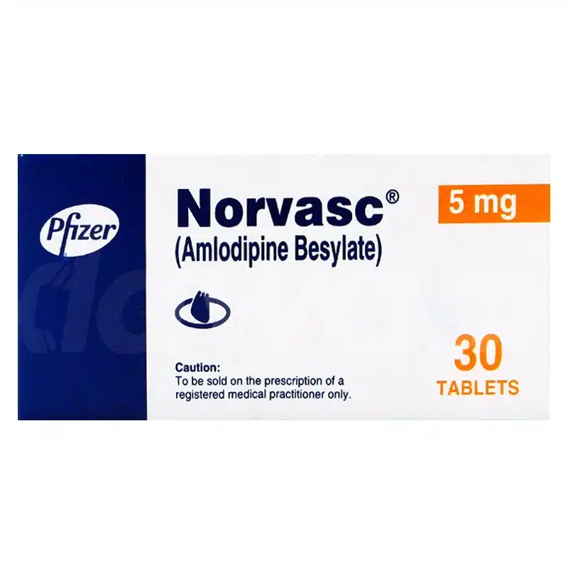 Amlodipine besylate (Norvasc) 30 Tablets : Vital Medik